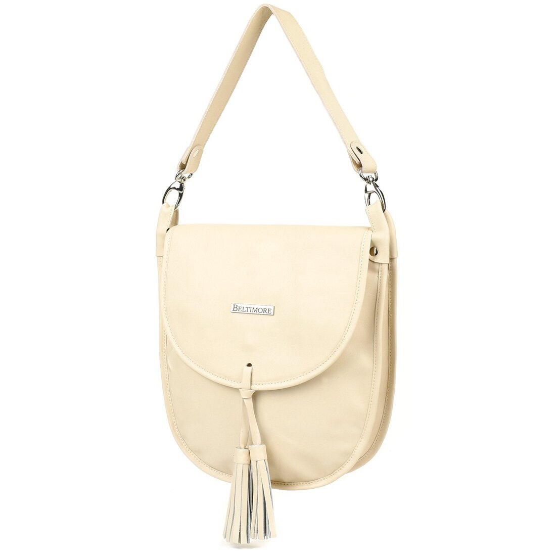 Kremowa Beltimore torebka damska skóra naturalna pasek dopinany N16 ...