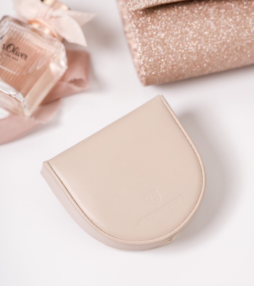 Skórzana bilonówka z magnetycznym zapięciem — Peterson - beżowy | sklep ...