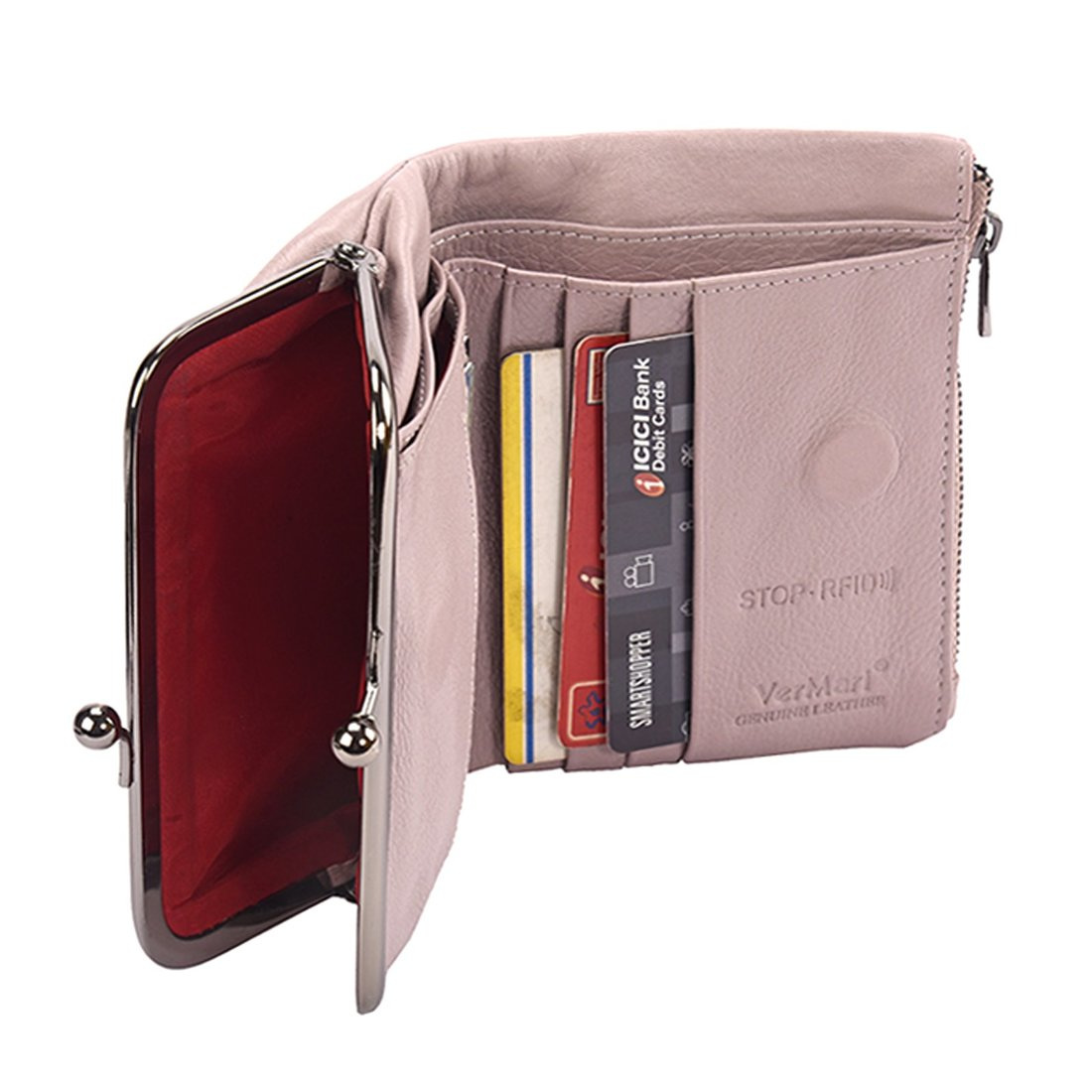 Skórzany damski portfel VerMari VER LW-10 - beż | sklep internetowy TMC Galanteria