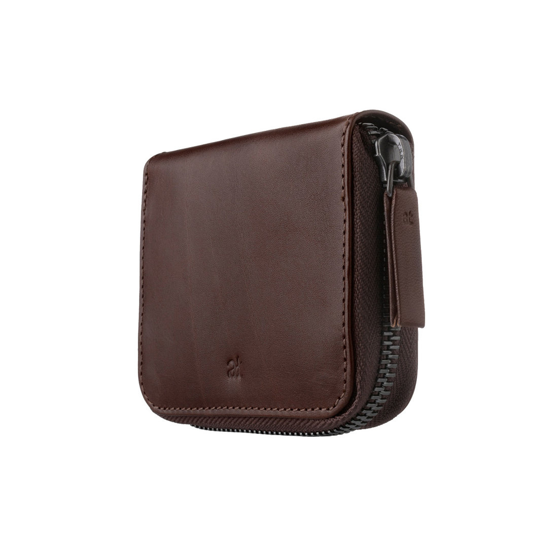 Skórzany portfel zasuwany zamkiem, na karty DuDu - Czekoladowy | sklep ...