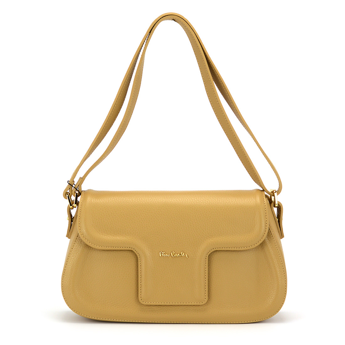 Torebka skórzana na ramię Kuferek Pierre Cardin - piaskowy | sklep ...