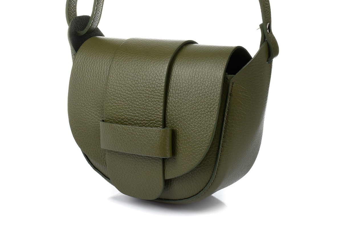 Vera Pelle Damska Skórzana Mała Torebka Listonoszka oliwkowa X41 ...