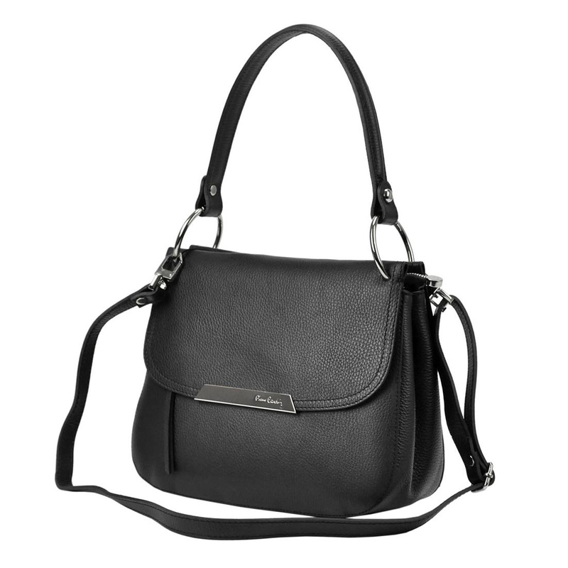 Torebka skórzana na ramię Kuferek Pierre Cardin - bordowy | sklep ...